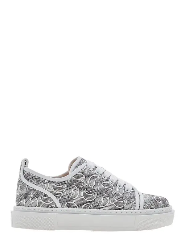 CHRISTIAN LOUBOUTIN Round Toe Lace-up Sneakers - White