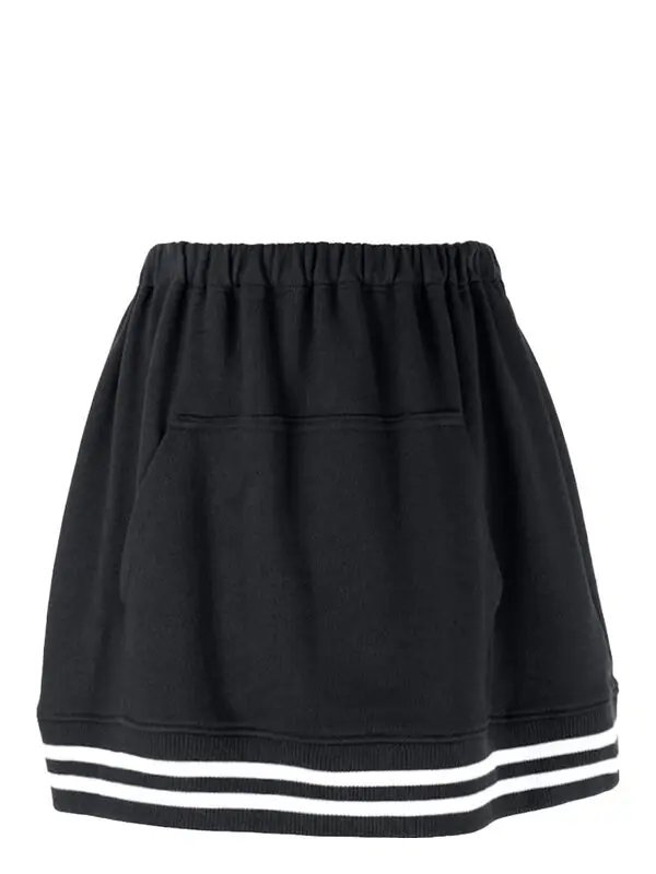 Red Valentino Striped Rib Skirt - Black
