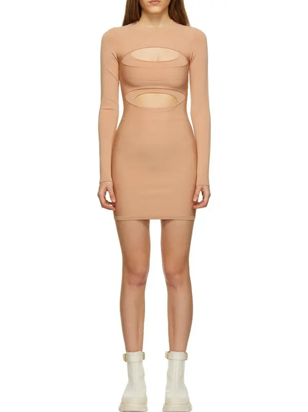 DION LEE Cut-out Layered Mini Dress - Nude