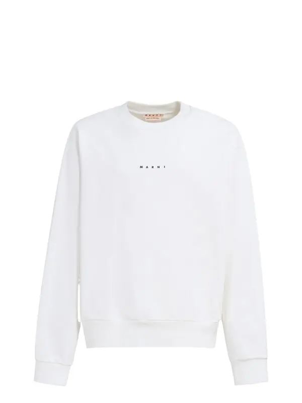 Marni Logo Printed Crewneck Sweatshirt - White