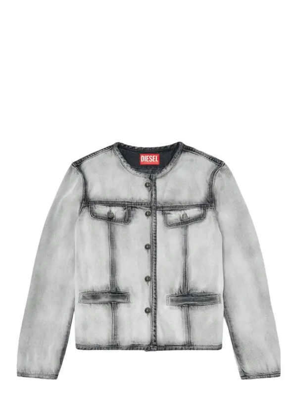 DIESEL® De-grafy-fsi Buttoned Denim Jacket - Grey