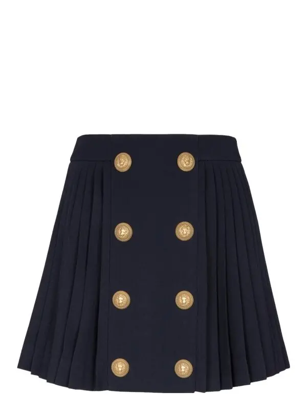 Balmain Embellished Pleated Skirt - Black