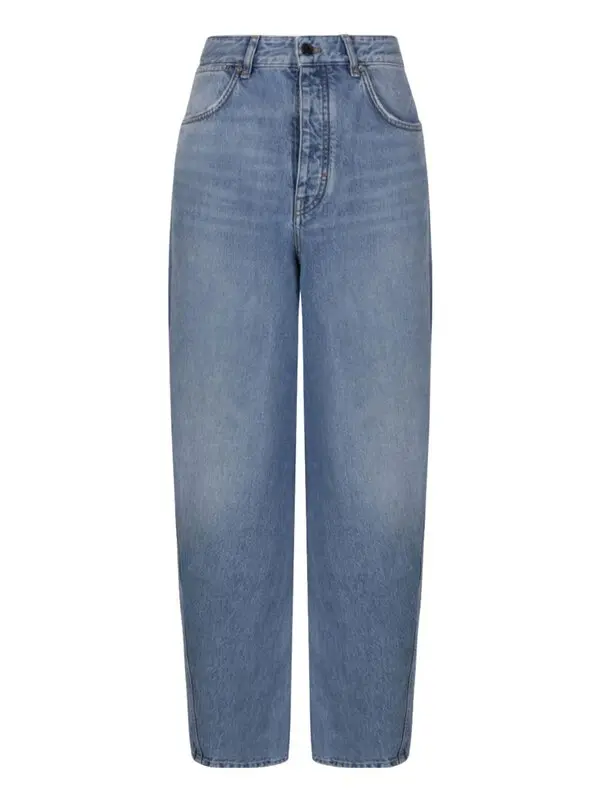 Givenchy Logo Detailed Wide-leg Jeans - Clear Blue