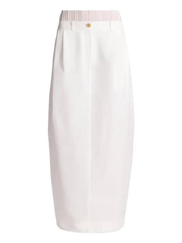 Khaite Pleated Midi Skirt - White