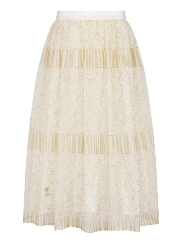 Dior Embroidered Maxi Skirt - White