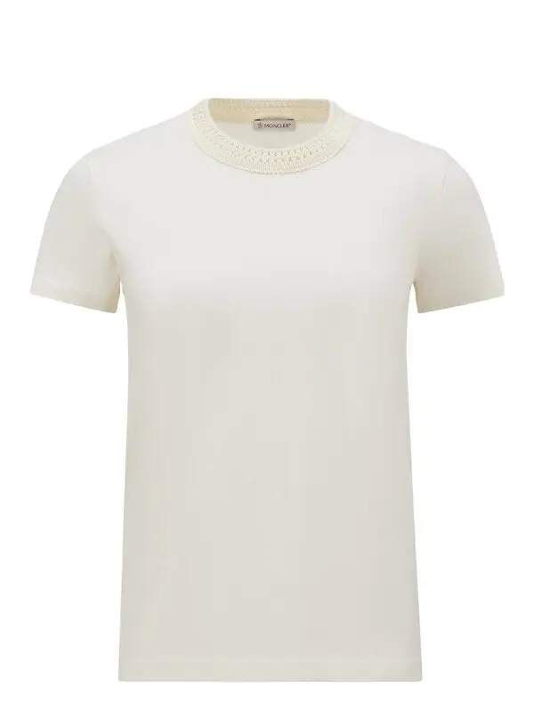 Moncler Crochet Accent Crewneck T-shirt - White
