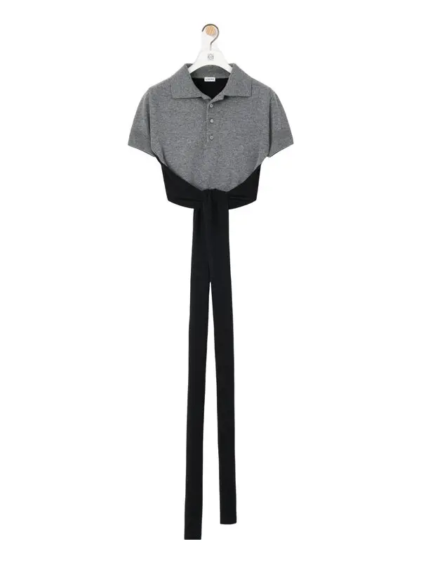 Loewe Open Back Polo Sweater - Gray/black