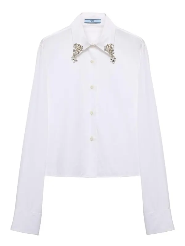 Prada Embellished Collar Shirt - White
