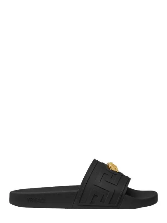 Versace Medusa-motif Open-toe Slippers - Black