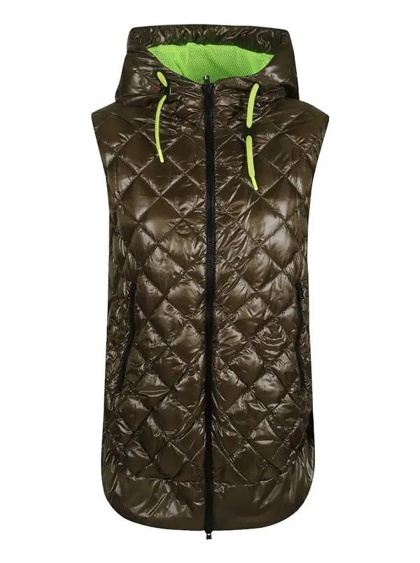 Herno Quilted Sleeveless Hooded Coat - Black