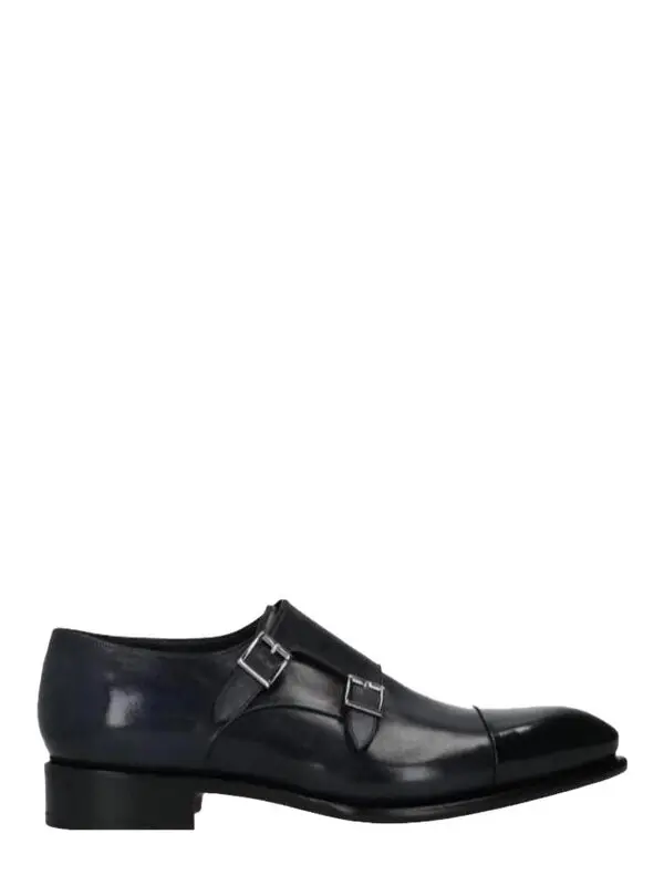 Santoni Buckle Detailed Slip-on Monk Shoes - Black