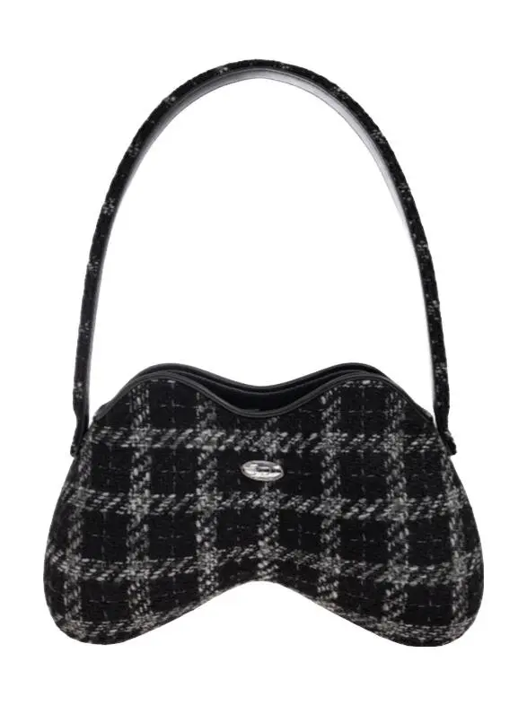 DIESEL® Double-d Houndstooth Shoulder Bag - Black