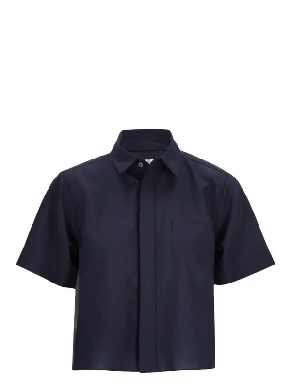 Sacai Panelled Short-sleeve Shirt - Black