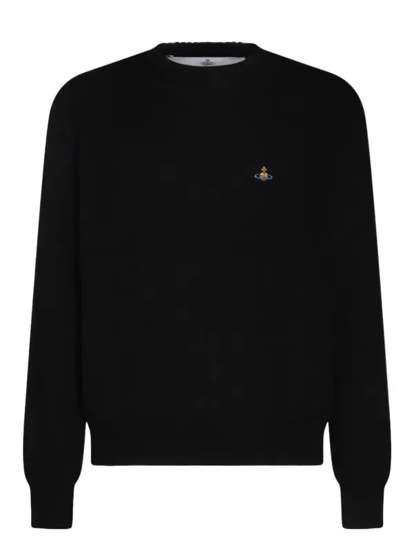 VIVIENNE WESTWOOD Alex Orb Embroidered Crewneck Jumper - Black