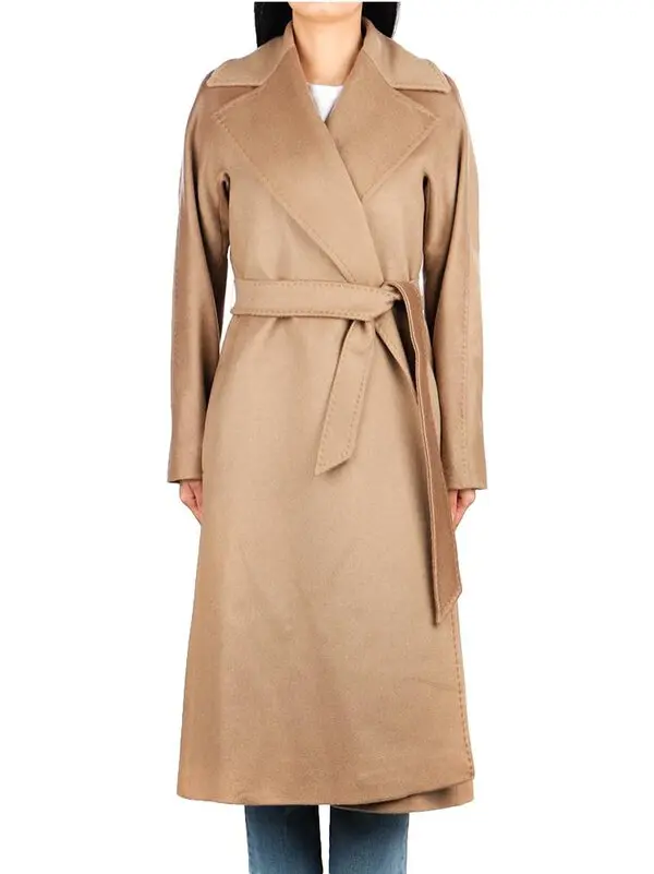 Max Mara Long-sleeved Belted Coat - Brown