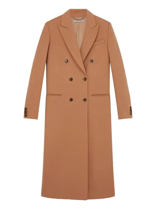 Stella McCartney Double-breasted Long Coat - Camel Beige