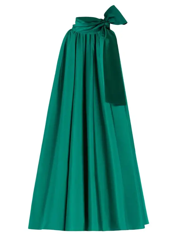 Max Mara Taffeta Halterneck Dress With Bow Detail - Emerald