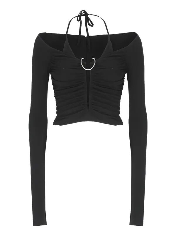 DION LEE Mobius Layered Long-sleeve Top - Black