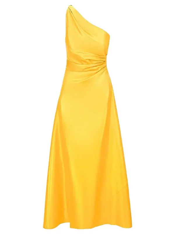 Staud Este Silk Dress - Sunset Gold