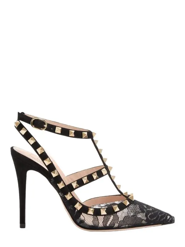 Valentino Garavani Rockstud Lace Pumps - Black