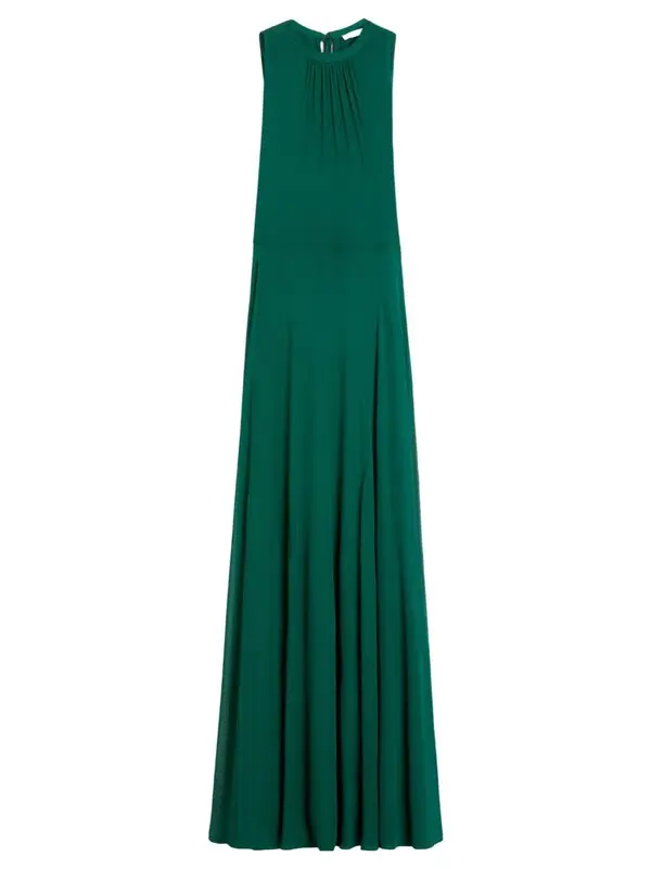 Max Mara Long Mesh-jersey Dress - Emerald Green