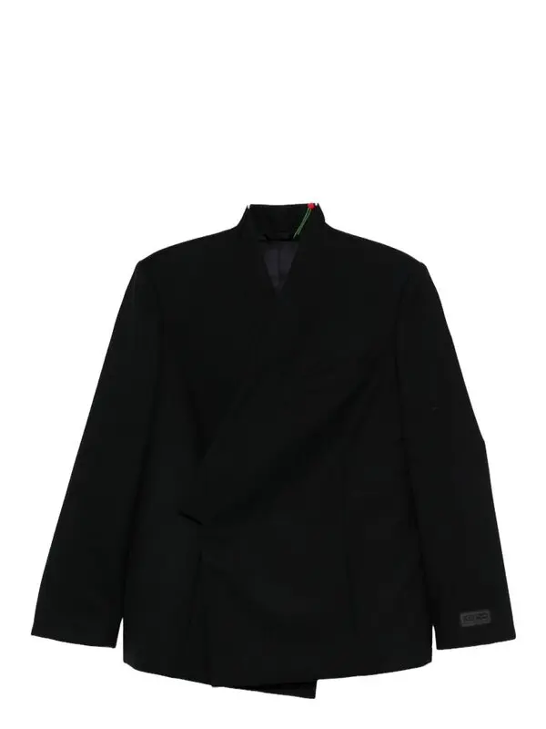 Kenzo Wool Jacquard Kimono Blazer - Black