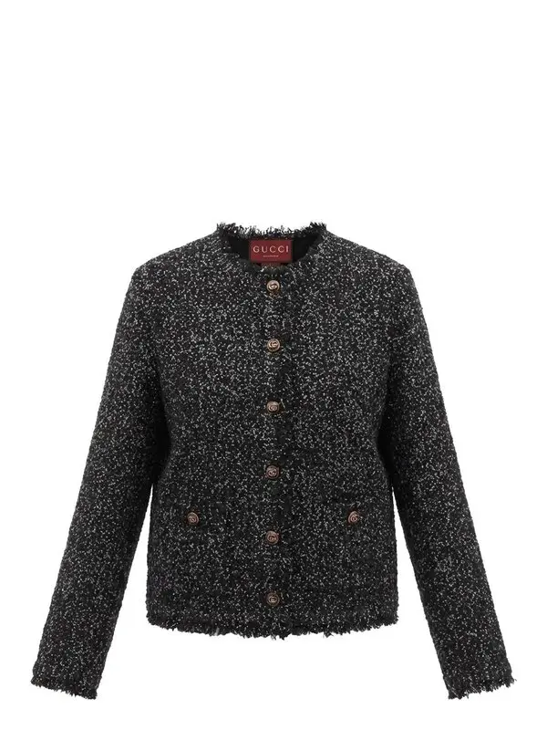 Gucci Tweed Cardigan - Black