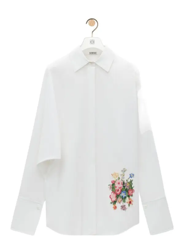 Loewe Embroidered Draped Shirt - White