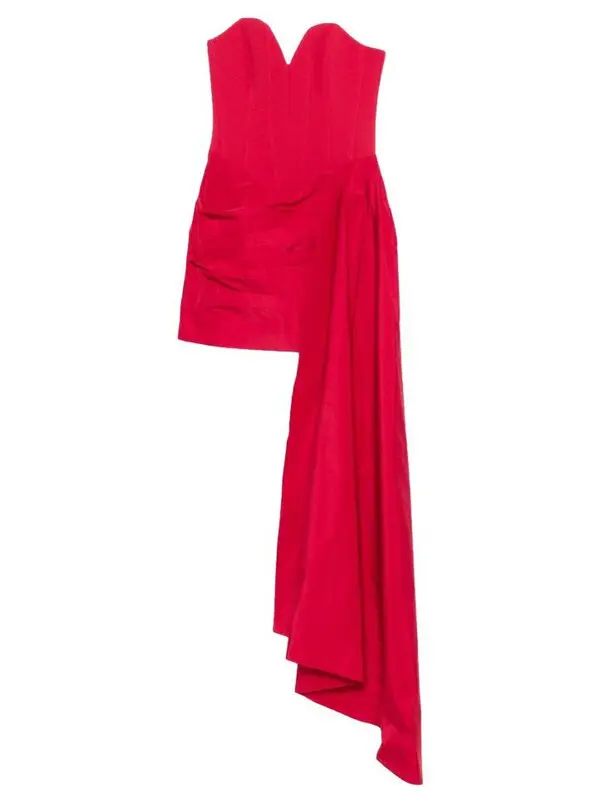 Rebecca Vallance Zarya Mini Draped Dress - Red