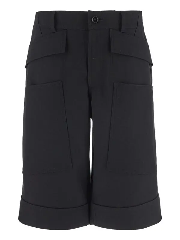 Burberry Panel Detailed Straight Leg Shorts - Black