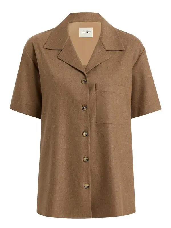 Khaite Short-sleeve Lapel Collar Shirt - Brown
