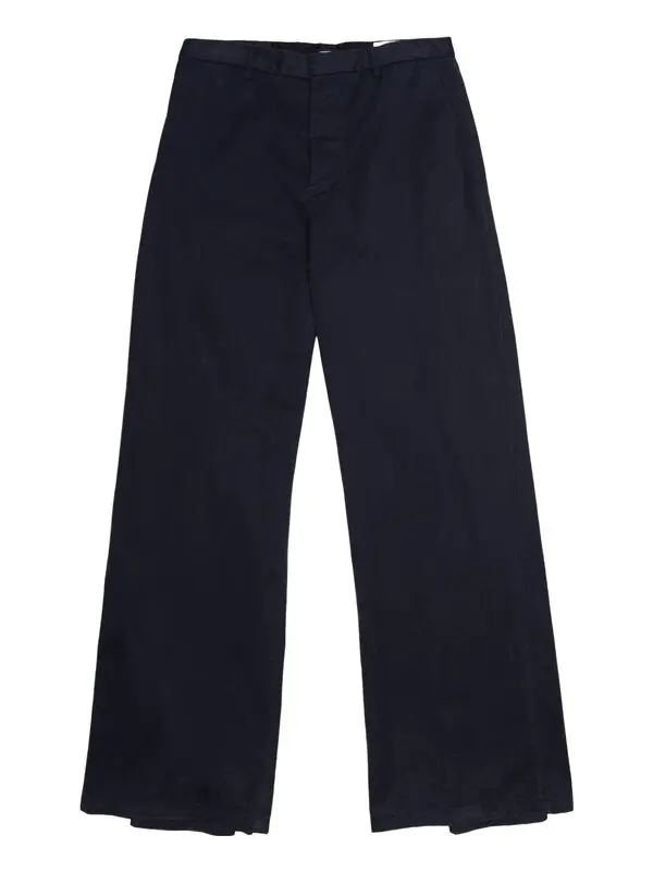 R13 High-waisted Wide-leg Trousers With Back Vents - Black