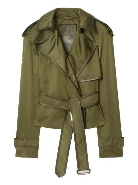 Burberry Short Belted Trench Coat - Tent Green