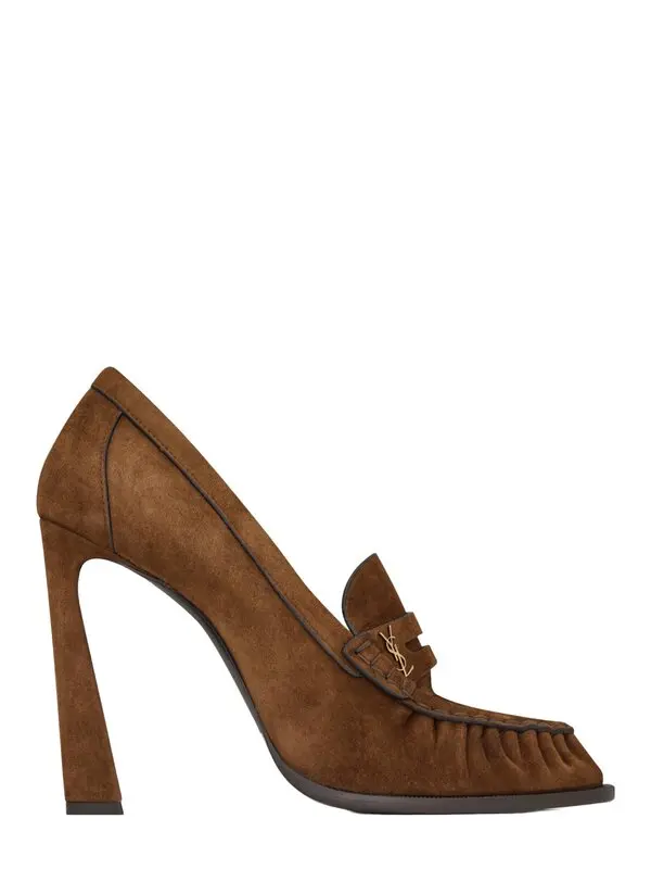 Saint Laurent Le Loafer 110 Heeled Pumps - Dark Havana