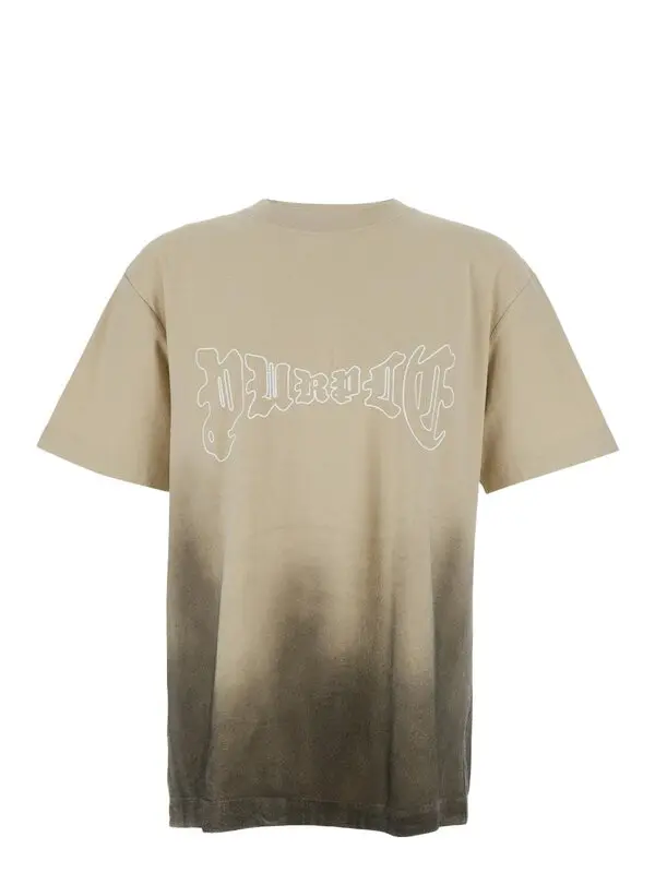 PURPLE BRAND Textured Jersey Ss Tee - Beige