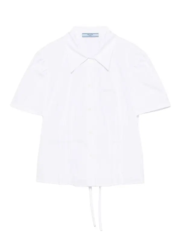 Prada Short-sleeved Poplin Shirt - White