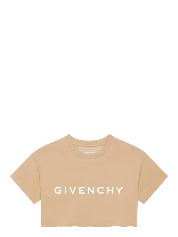 Givenchy Cropped Logo T-shirt - Cappuccino Beige