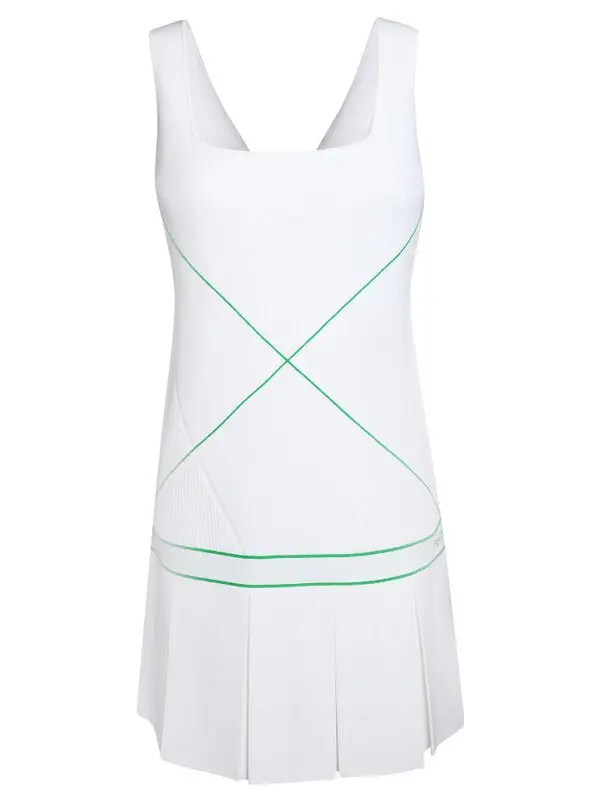 Bottega Veneta Sleeveless Tennis Dress With Embroidered Logo Belt - White