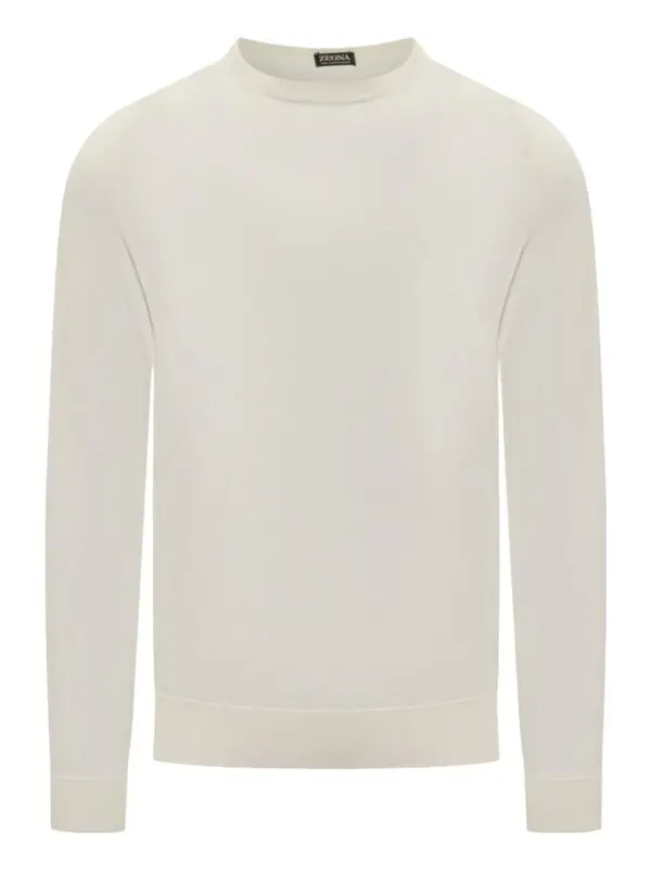 Zegna Long Sleeeved Crewneck T-shirt - White