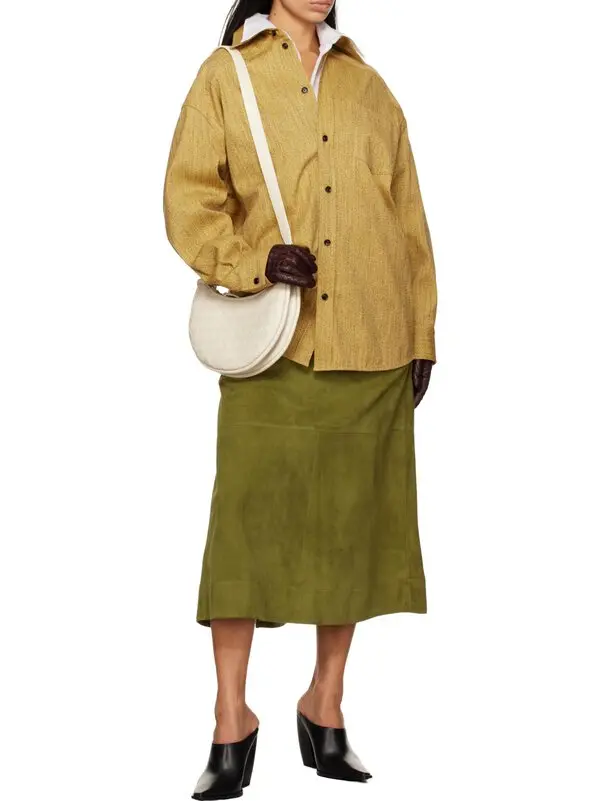 Bottega Veneta Suede Midi Skirt - Swamp