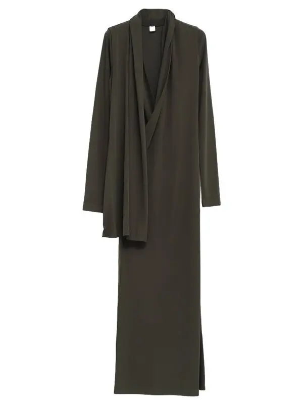TOTEME Overlapped Viscose Knit Dress With Scarf - Black