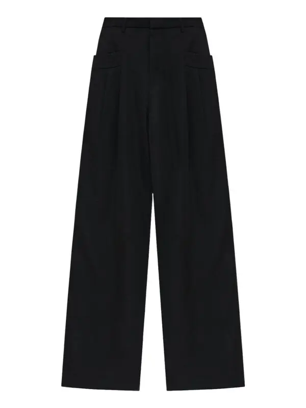 R13 Pleated Wool Trousers - Black