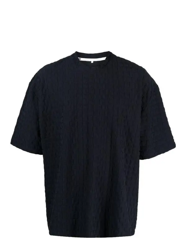 Sunnei Logo Embossed Crewneck T-shirt - Black