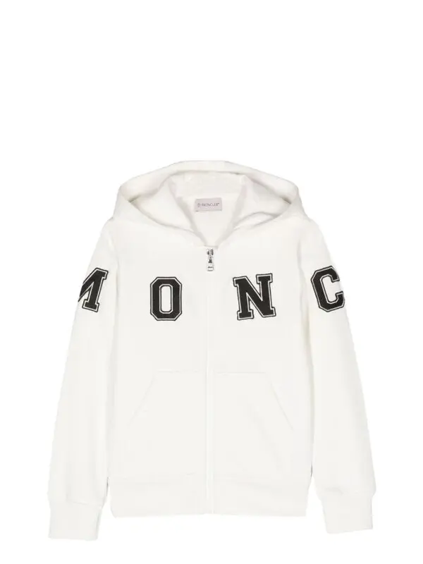 Moncler Logo-print Zip-up Hoodie - White