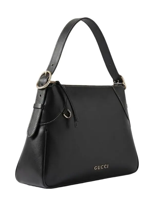Gucci Gg Emblem Large Shoulder Bag - Black
