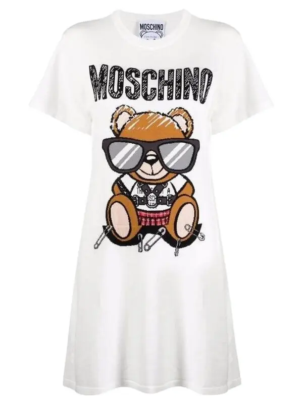 Moschino Print T-shirt Dress - White