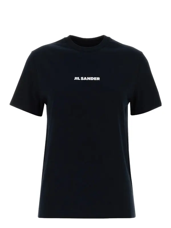 JIL SANDER Logo Printed Crewneck T-shirt - Black