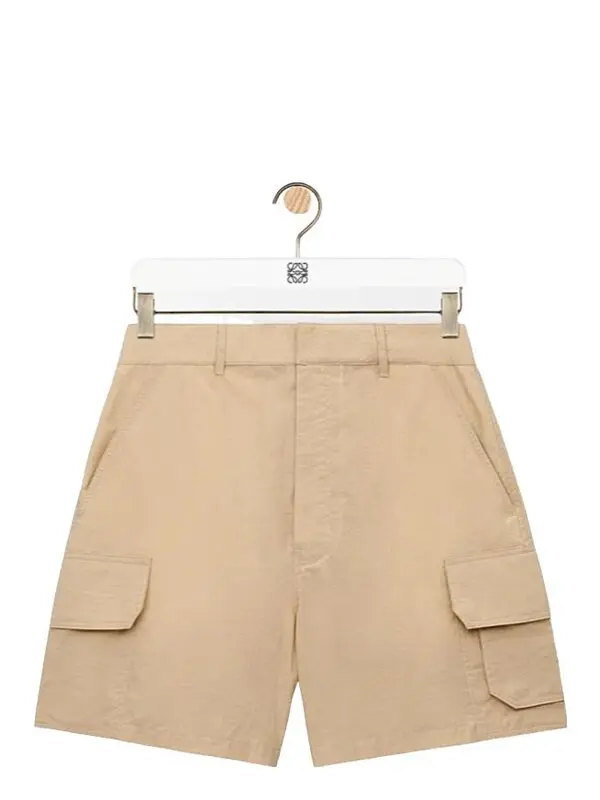 Loewe Cargo Shorts In Cotton Blend - Light Beige