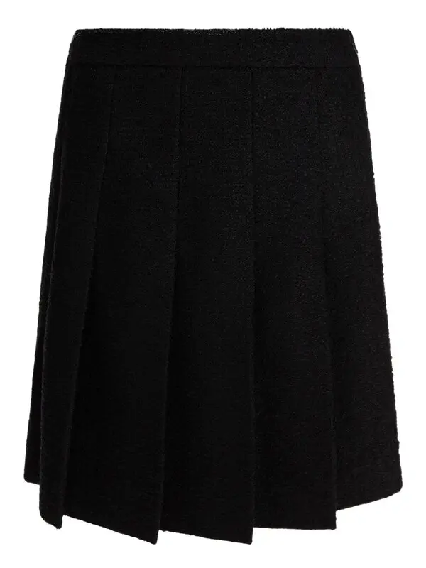 Celine Pleated Bouclette Skirt - Black