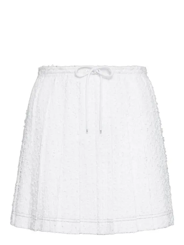 Thom Browne Textured Drawstring Skirt - White